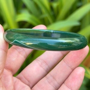 Jewelry | 65mm Inner Diameter Green Banded Agate Bangle 0999 | Poshmark